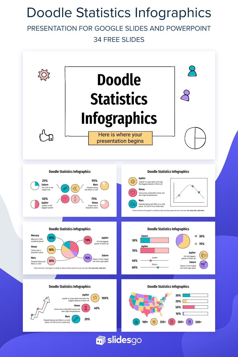 Doodle Statistics Infographics | Google Slides & PowerPoint