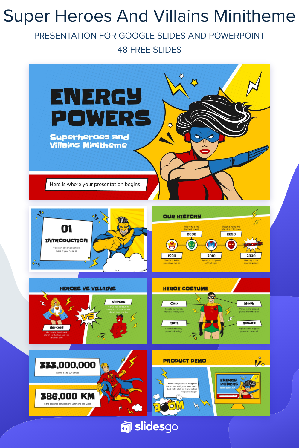 Super Heroes and Villains Minitheme | Google Slides & PPT