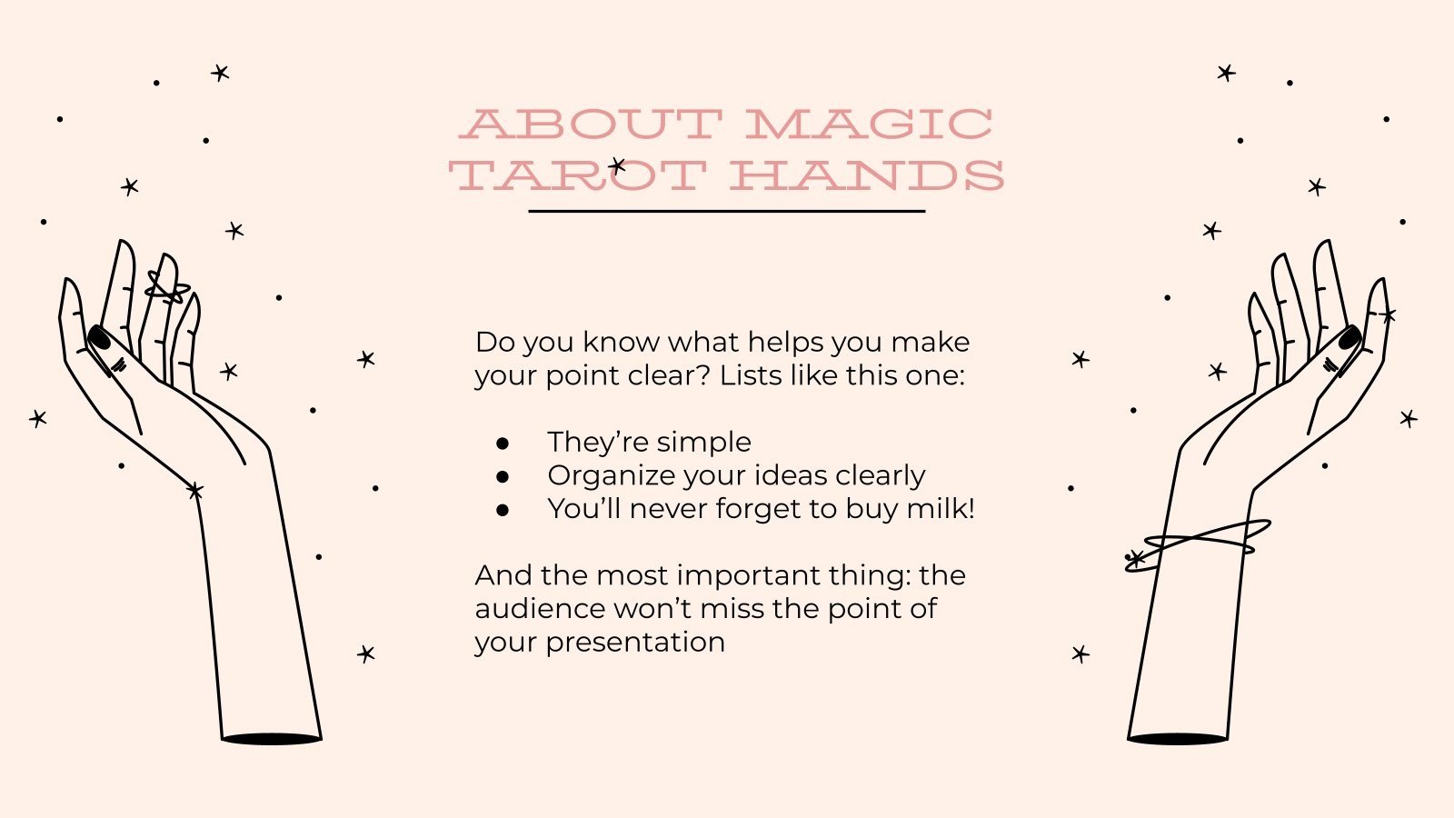 Magic Tarot Hands | Google Slides & PowerPoint template