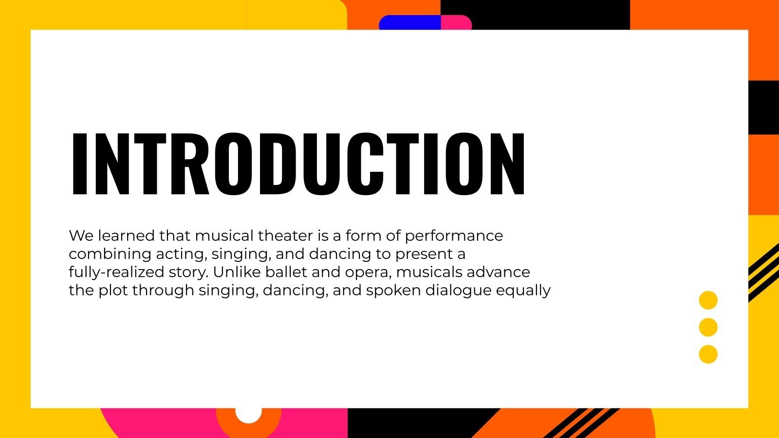 Musical Theater Conservatory | Google Slides & PowerPoint