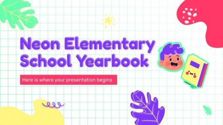 Neon Elementary School Yearbook | Google Slides & PPT