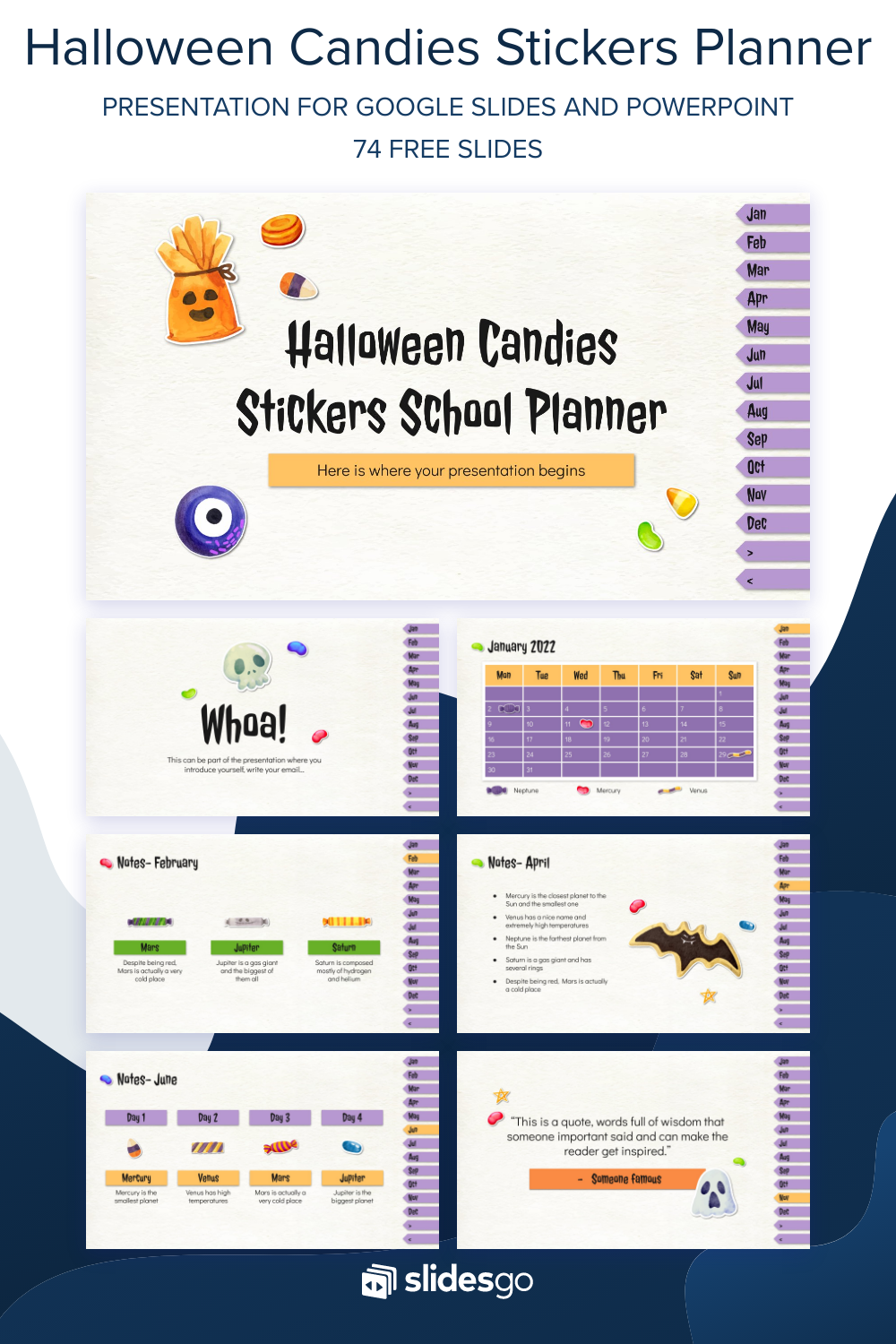 Halloween Stickers School Planner | Google Slides & PPT