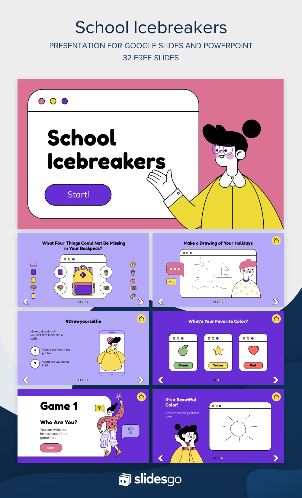 School Icebreakers Google Slides and PowerPoint template