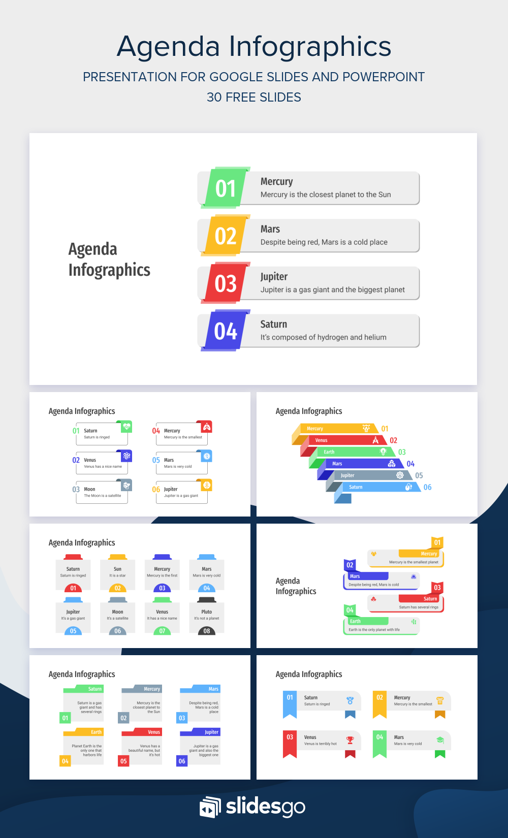 Free Agenda Infographics for Google Slides and PowerPoint