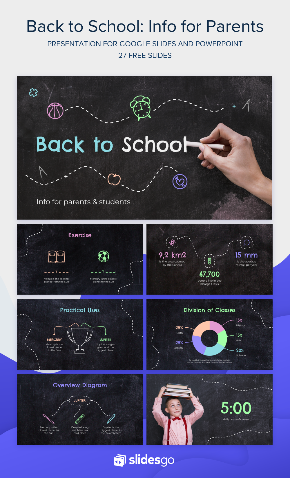 Back to School Info Google Slides and PowerPoint template