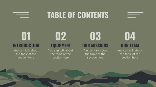 Military Background Slides theme and PowerPoint template
