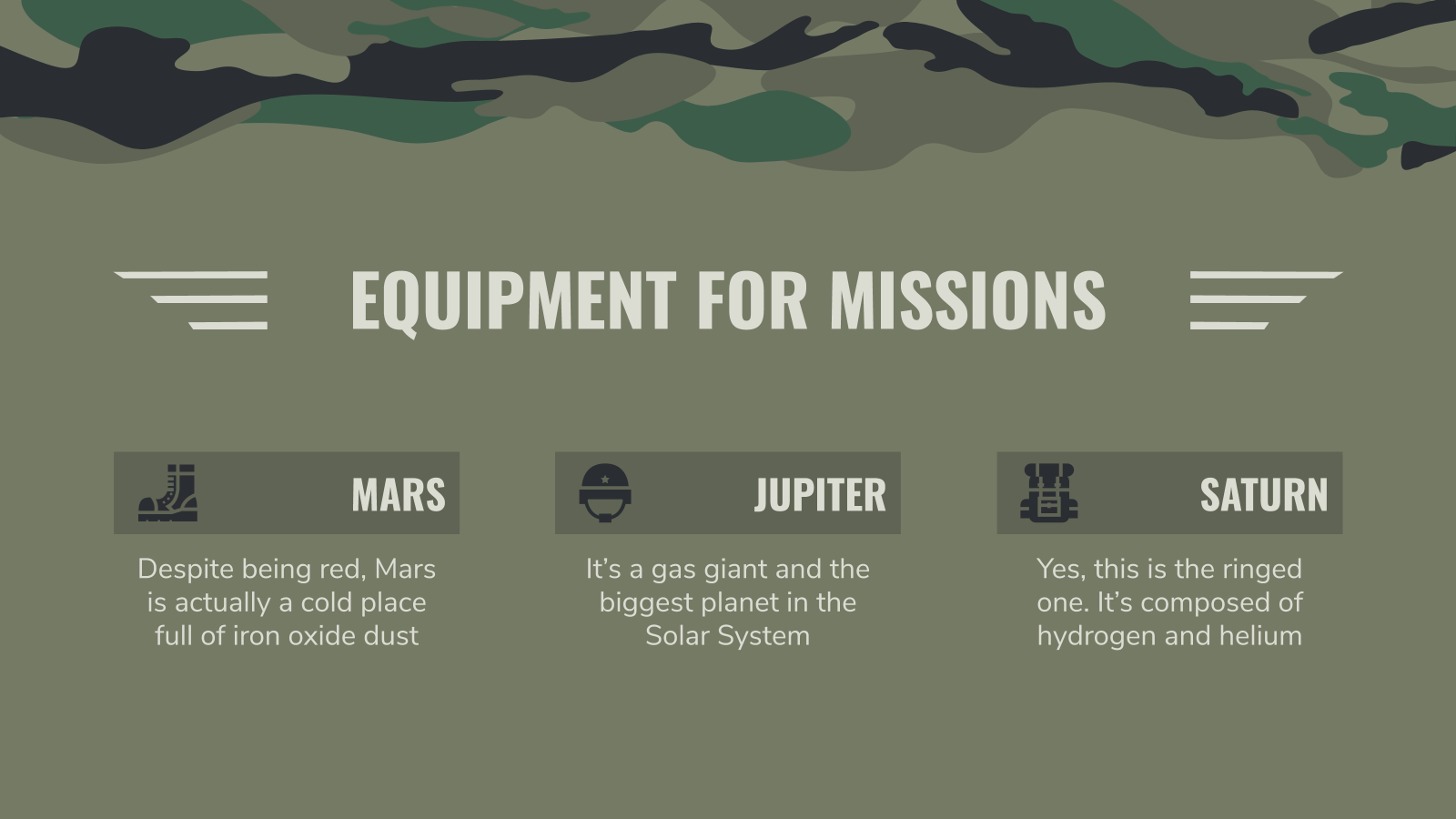 Thème Google Slides et modèle PowerPoint avec arrière-plan militaire