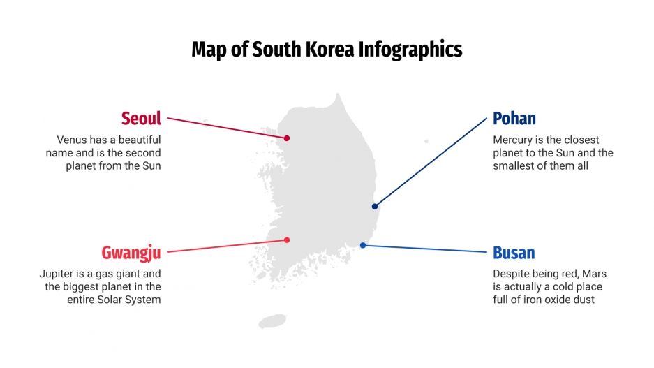 Map of South Korea Infographics for Google Slides & PPT