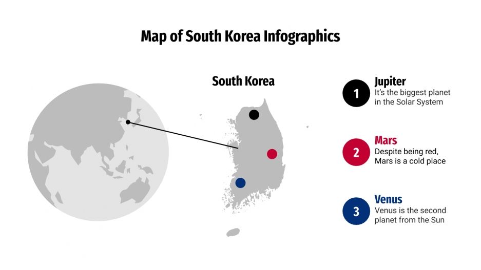 Map of South Korea Infographics for Google Slides & PPT