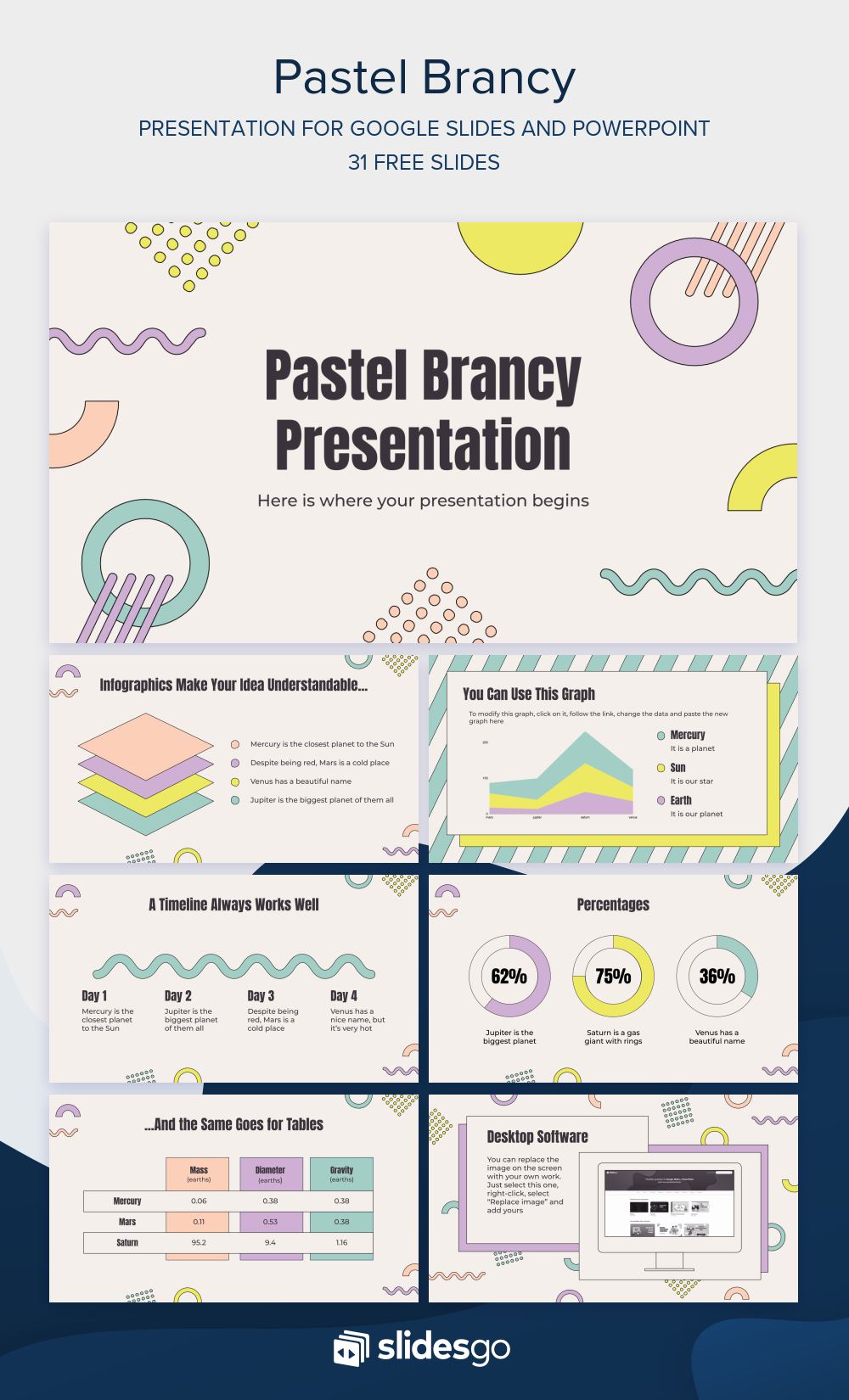 Pastel Brancy Google Slides theme and PowerPoint template