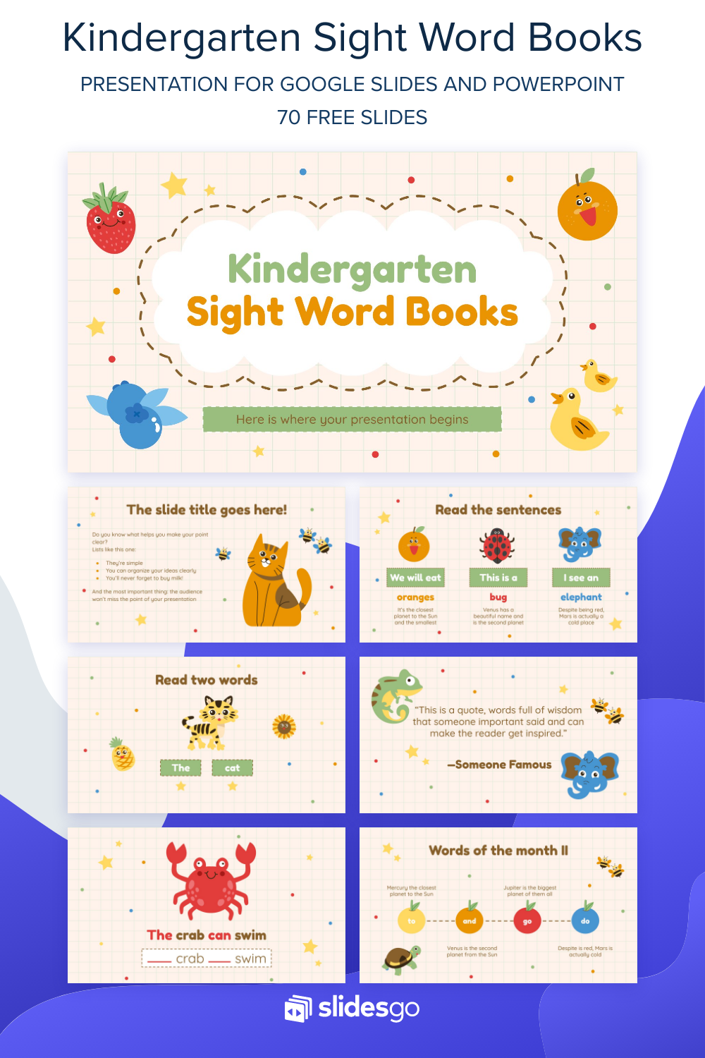 Kindergarten Sight Word Books | Google Slides & PowerPoint