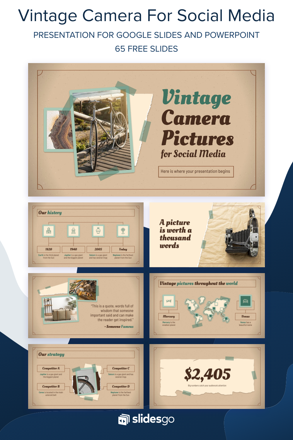 Vintage Camera Pictures for Social Media | Google Slides & PPT
