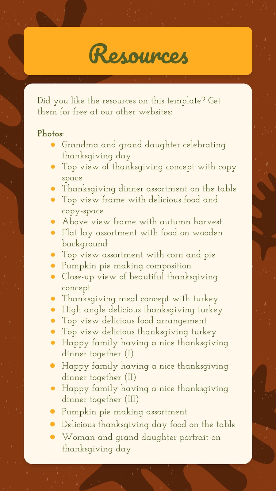 Thanksgiving Celebration IG Stories: Marketing | Google Slides
