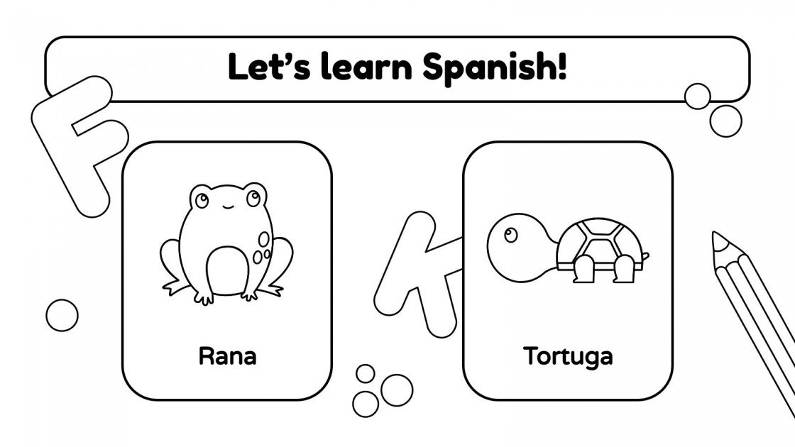 Coloring Pages for Spanish Vocabulary | Google Slides & PPT