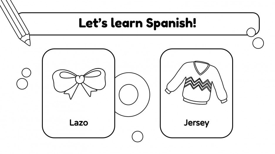 Coloring Pages for Spanish Vocabulary | Google Slides & PPT