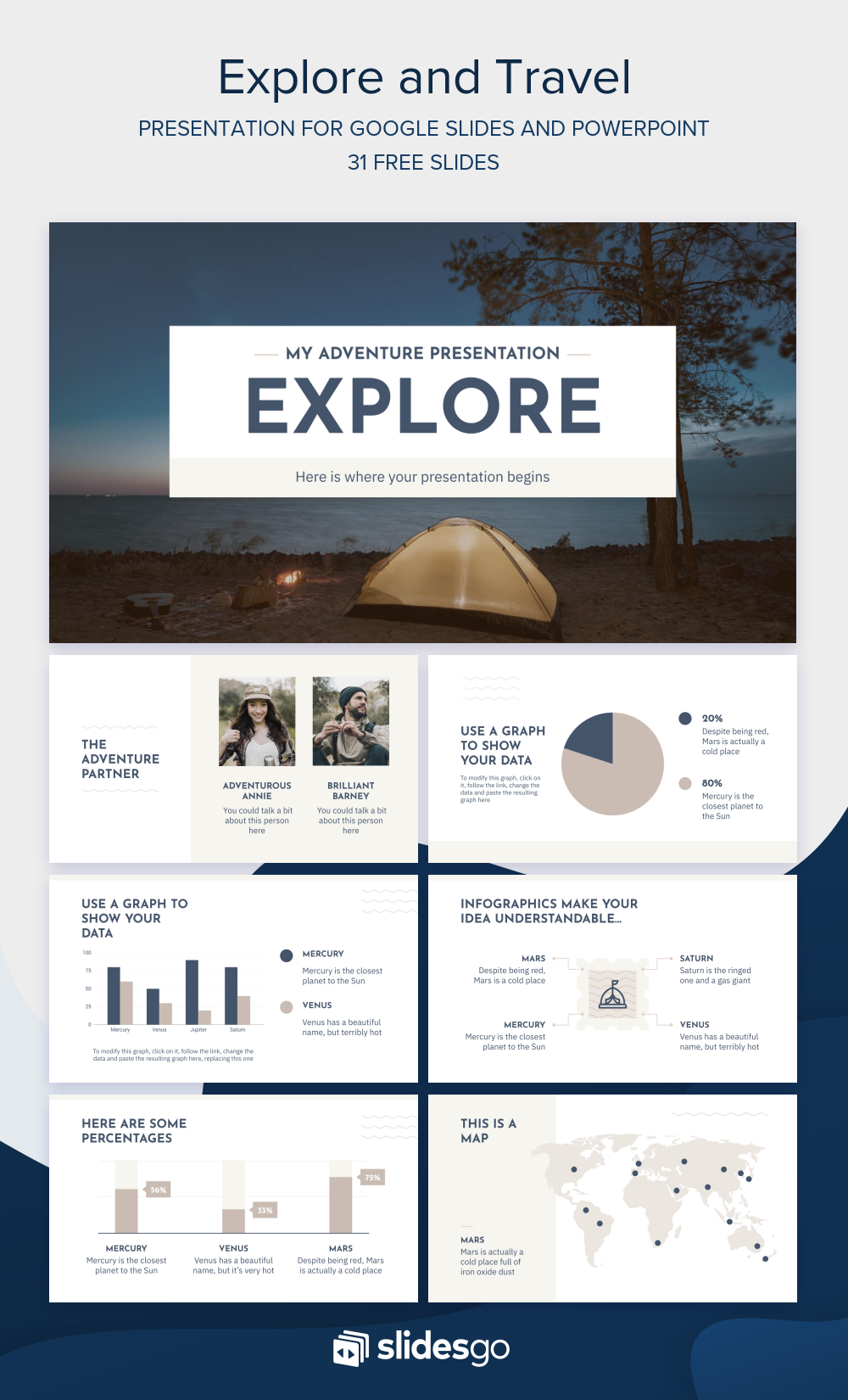 Explore and Travel Slides and PowerPoint template