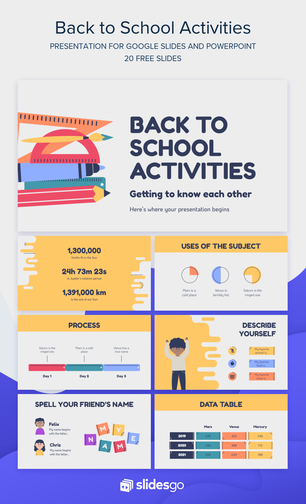 Back to School Activities Google Slides and PowerPoint template