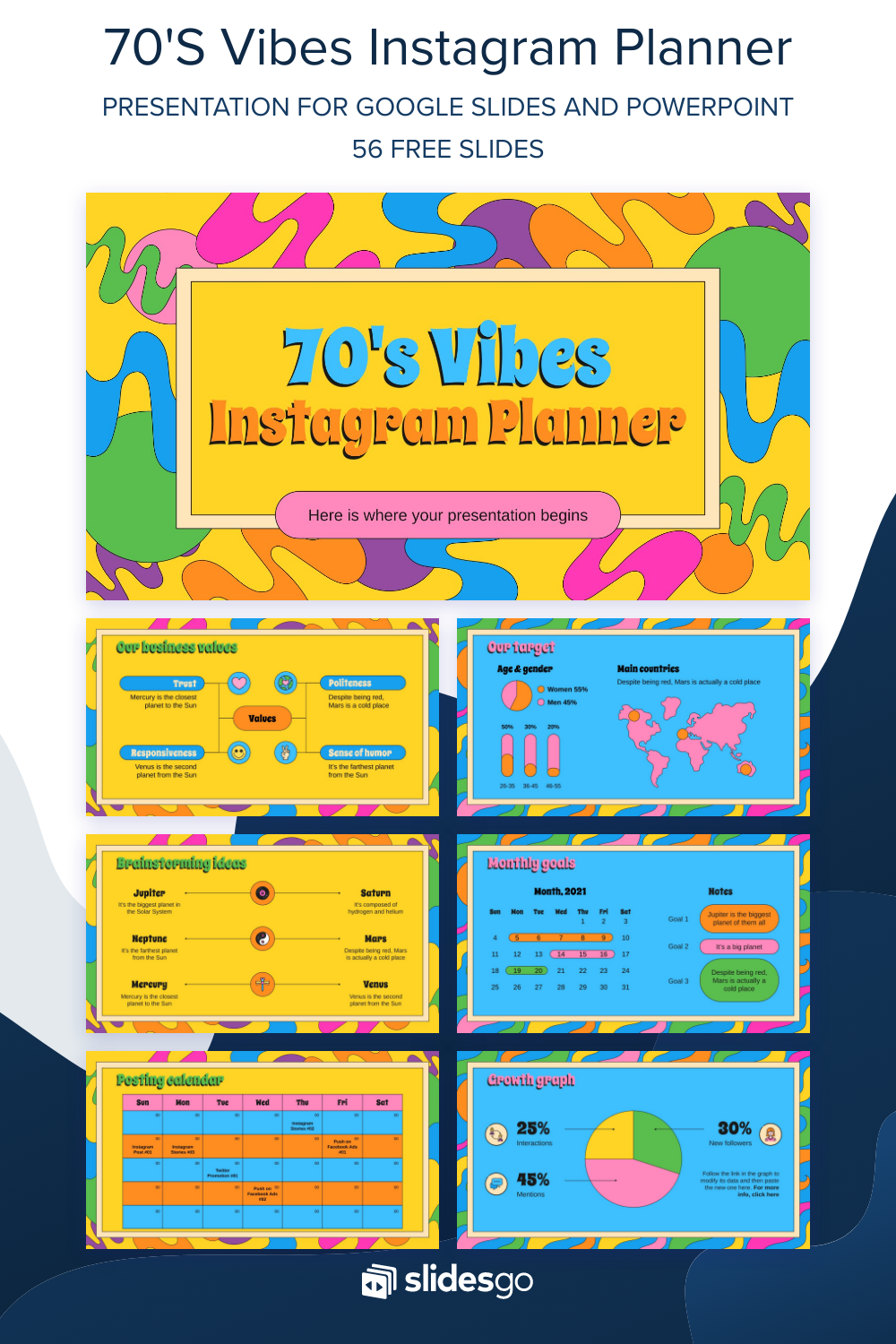 70's Vibes Instagram Planner | Google Slides & PowerPoint