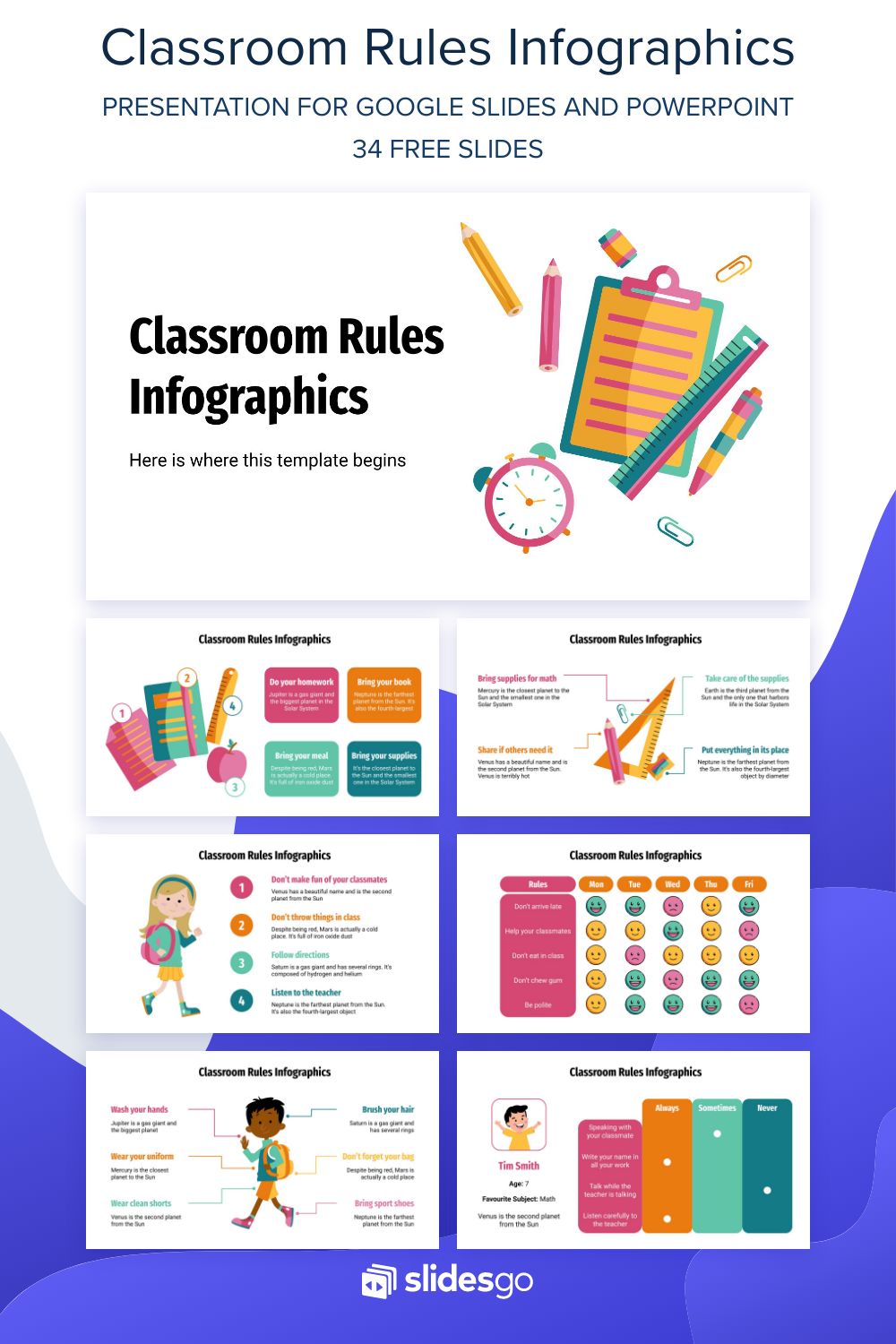 Classroom Rules Infographics | Google Slides & PowerPoint