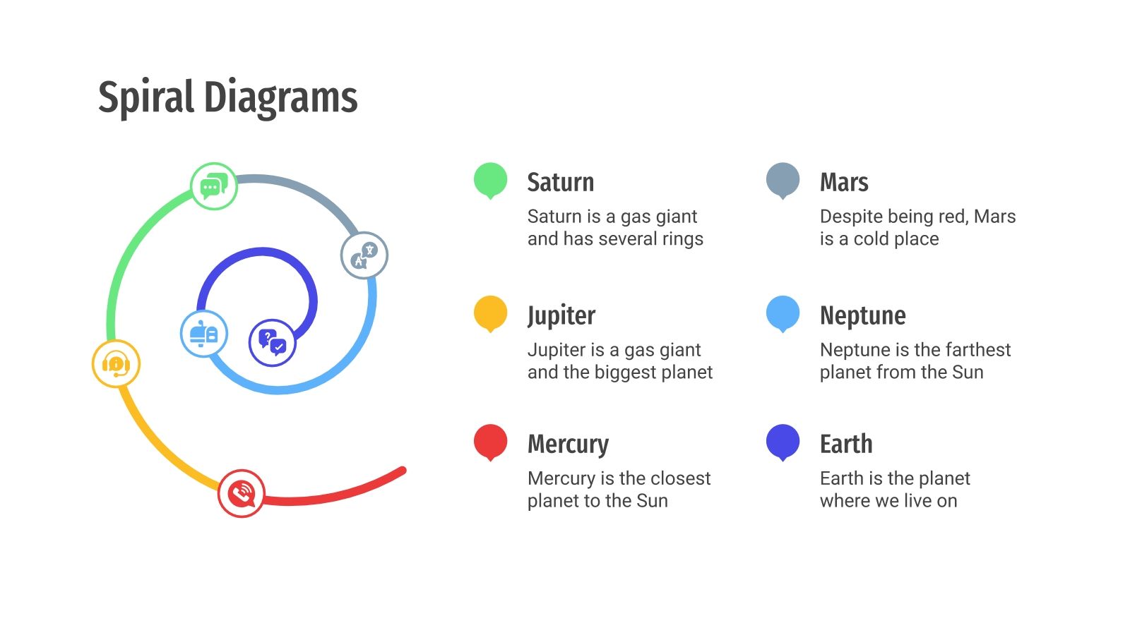 Free Spiral diagrams for Google Slides and PowerPoint