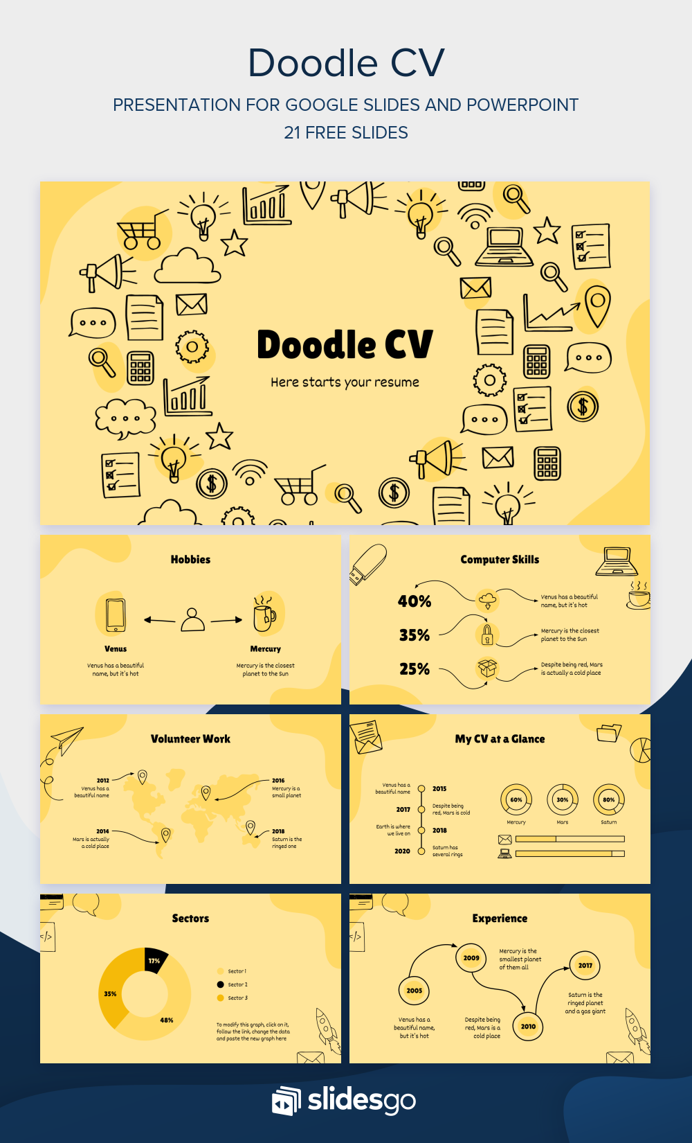 Doodle CV Google Slides and PowerPoint template