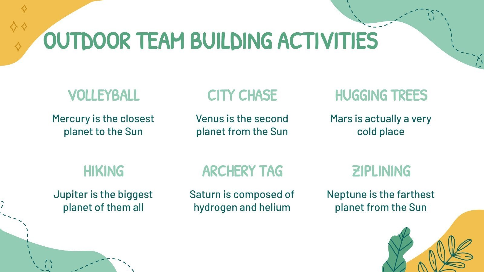 P.E. Subject - 2nd Grade: Outdoor Education & Team Building