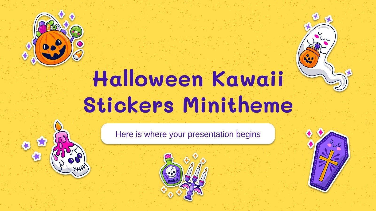 Halloween Kawaii Stickers Minitheme | Google Slides & PPT