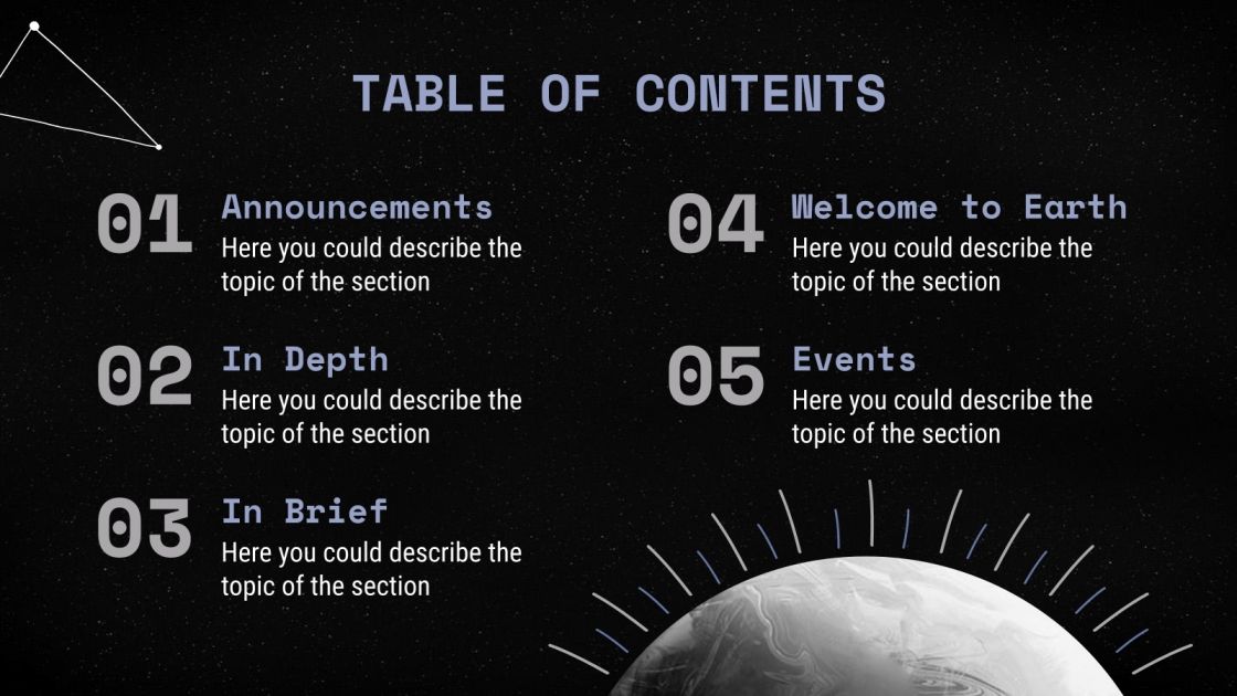Science Fiction Newsletter Google Slides & PPT template
