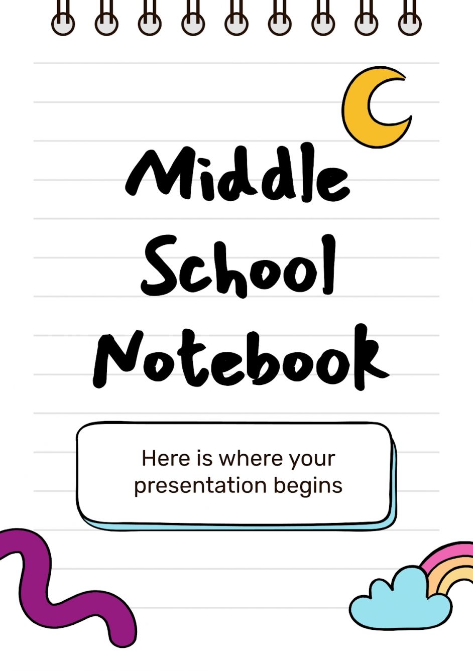 Middle School Notebook Google Slides & PowerPoint template
