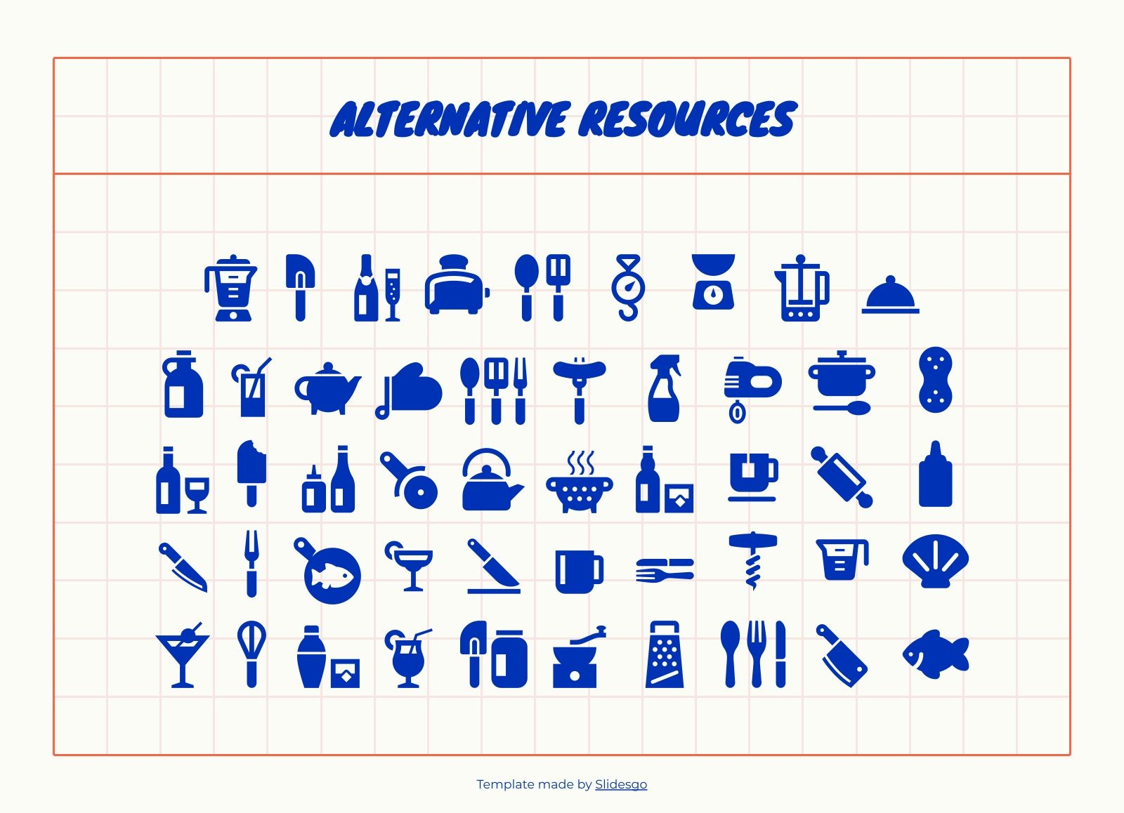 Grid Bar Menu Google Slides theme & PowerPoint template