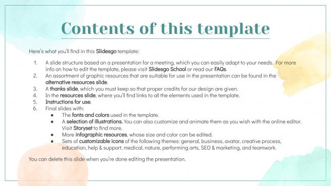 Elegant Watercolor Morning Meeting | Google Slides & PPT