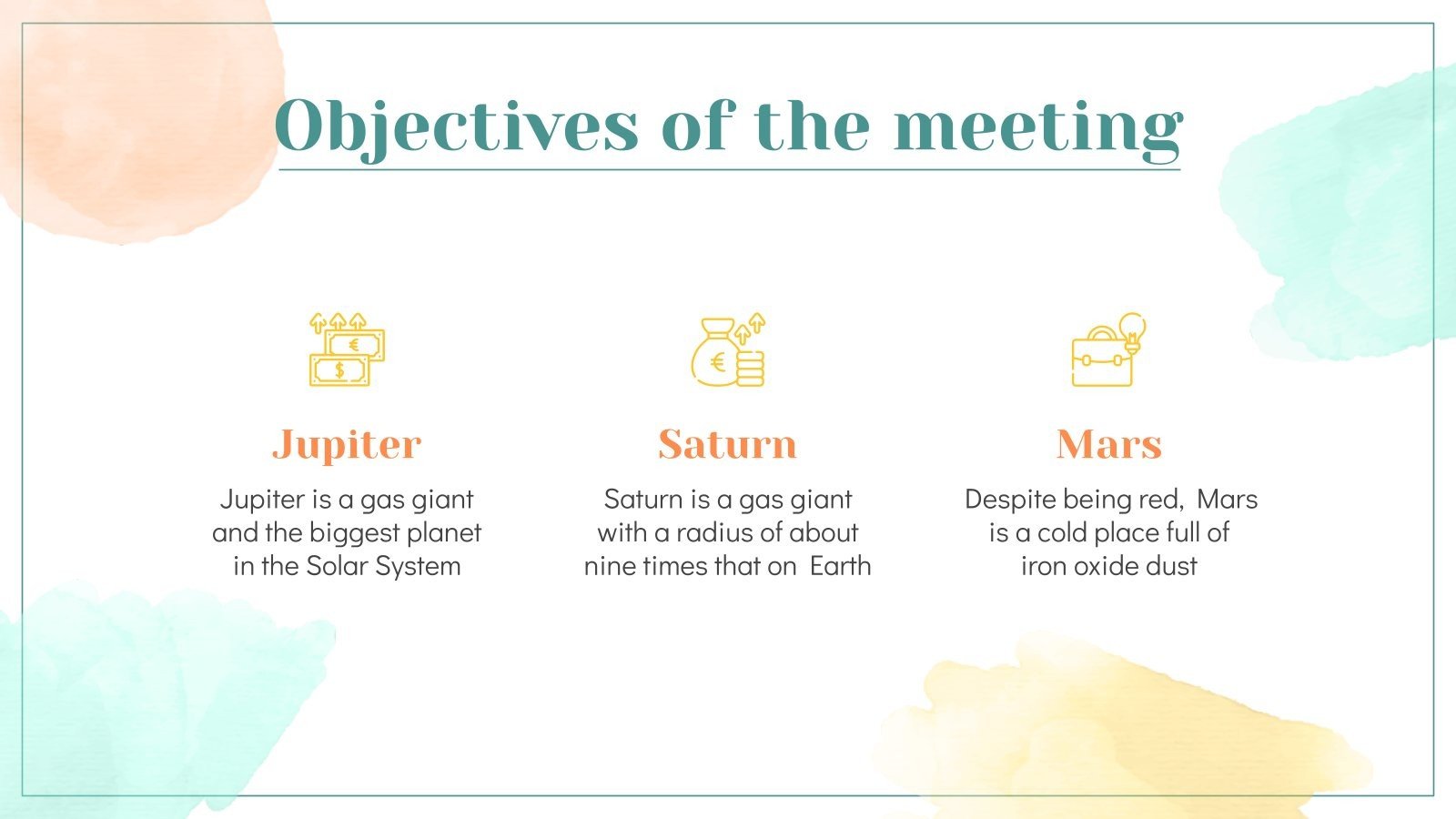 Elegant Watercolor Morning Meeting | Google Slides & PPT