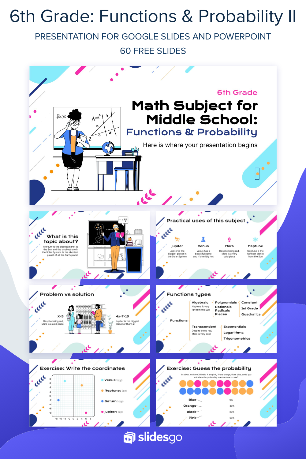 Functions & Probability II for 6th Grade | Google Slides & PPT