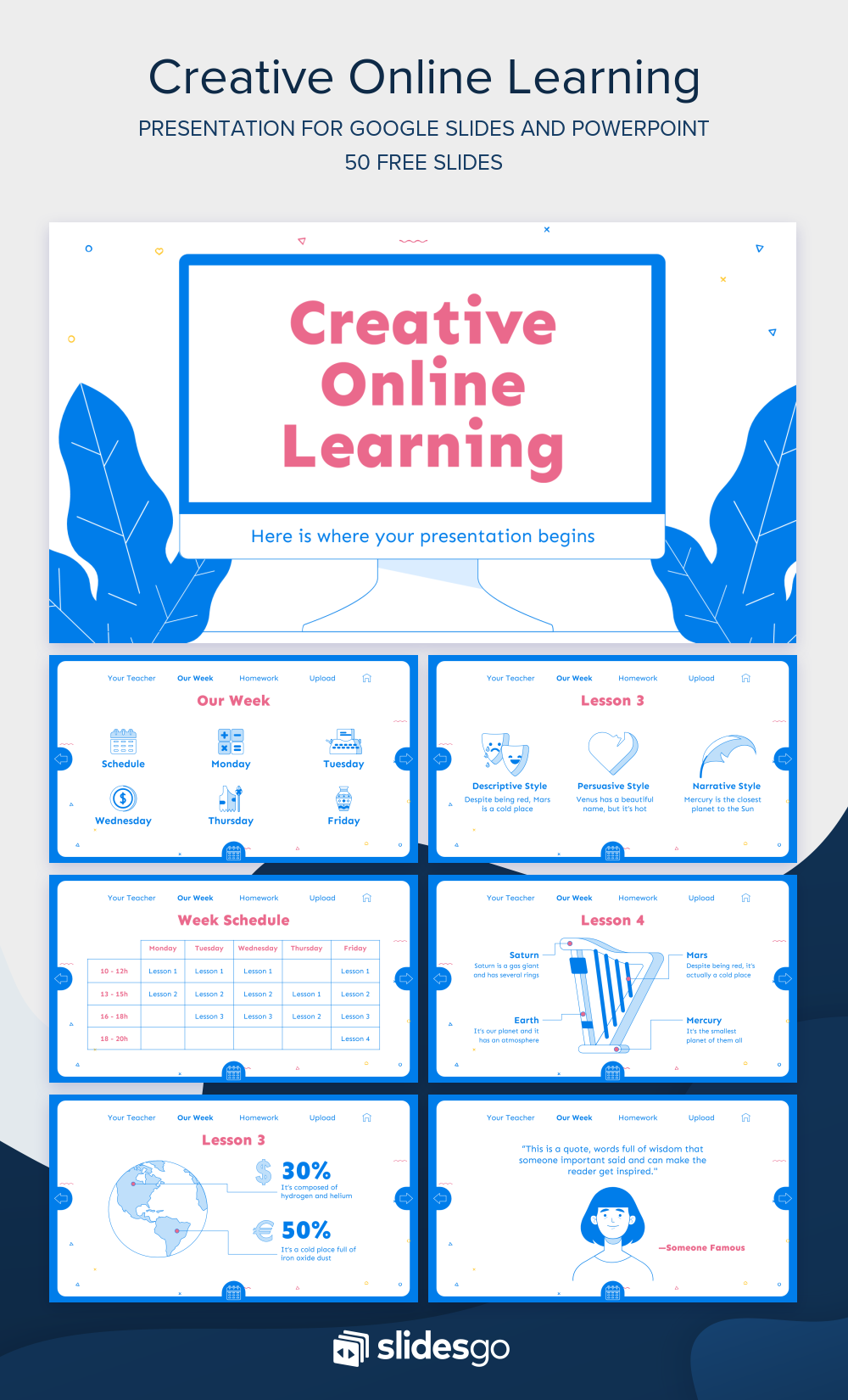 Creative Online Learning Google Slides and PPT template