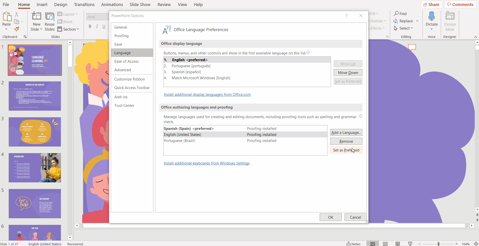 How to Change the Display Language in PowerPoint - Tutorial