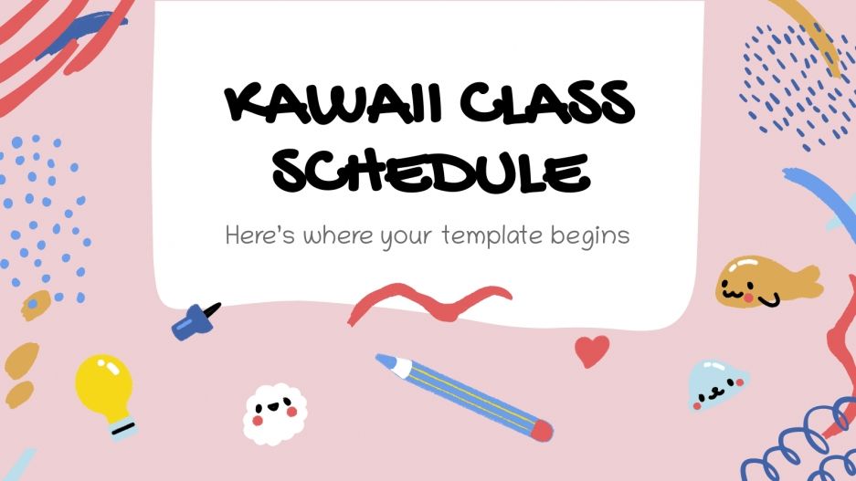 Kawaii Class Schedule Google Slides & PowerPoint template