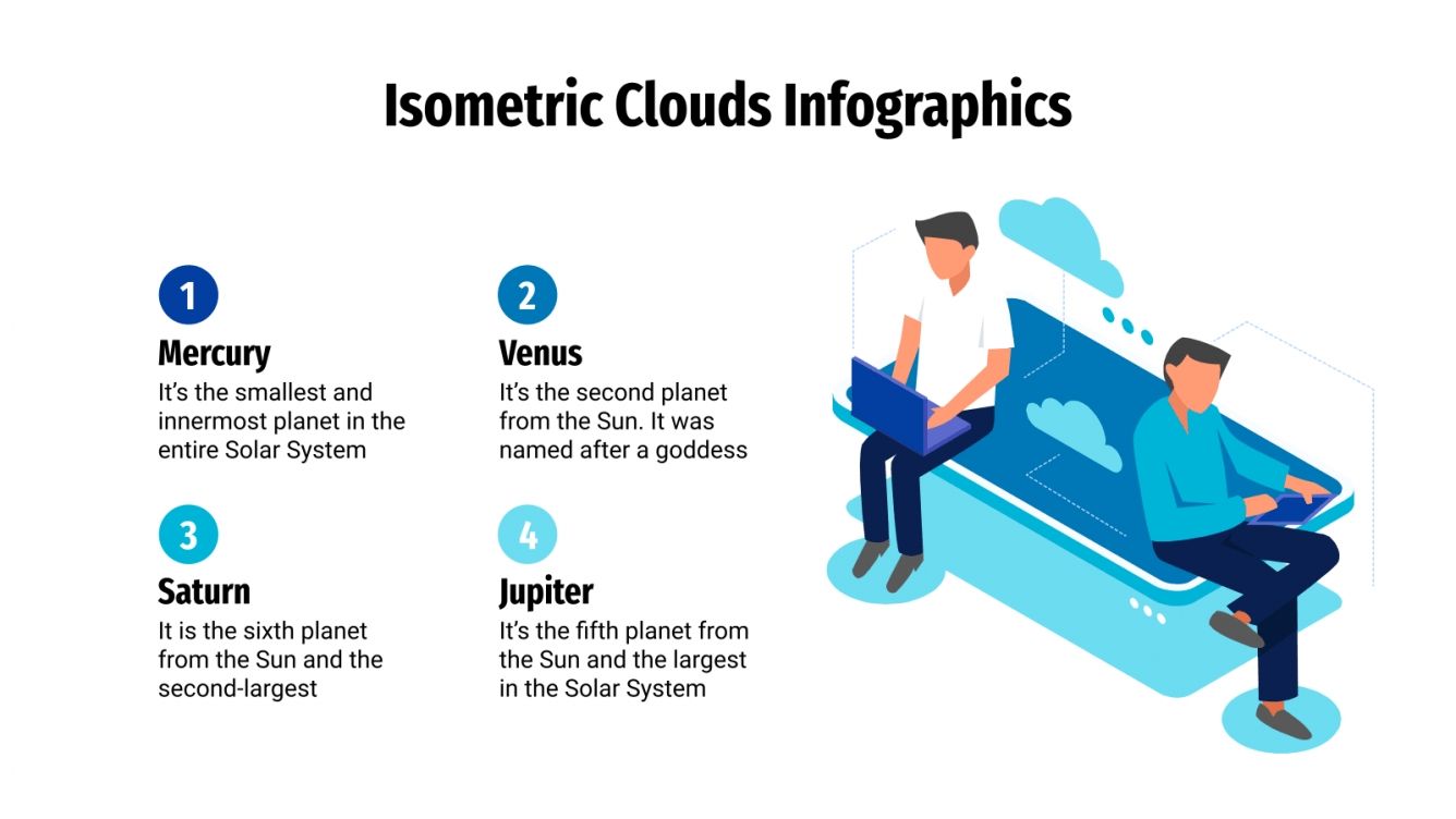 Isometric Clouds Infographics for Google Slides & PowerPoint