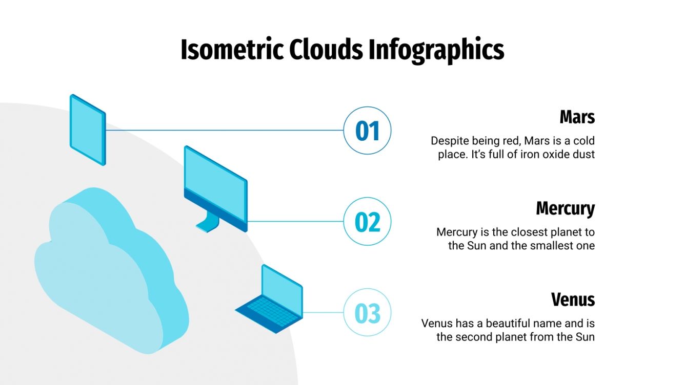 Isometric Clouds Infographics for Google Slides & PowerPoint