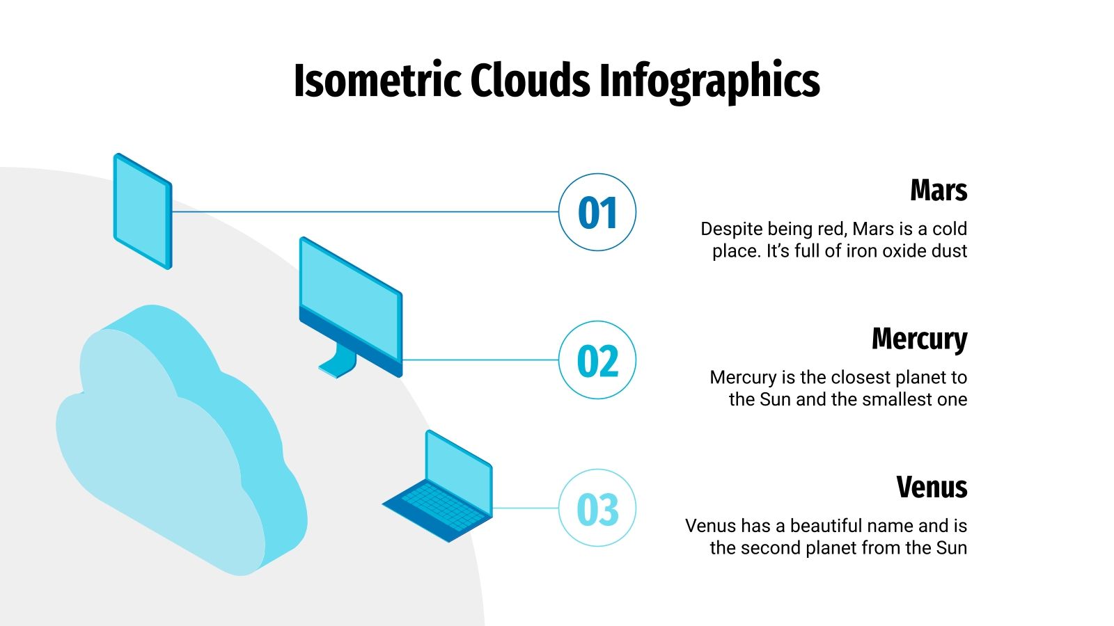 Isometric Clouds Infographics for Google Slides & PowerPoint