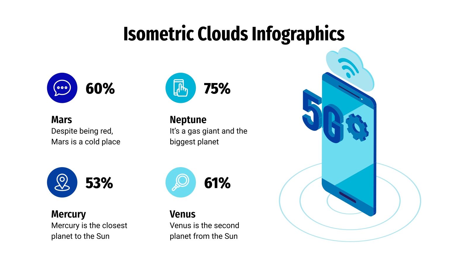 Isometric Clouds Infographics for Google Slides & PowerPoint
