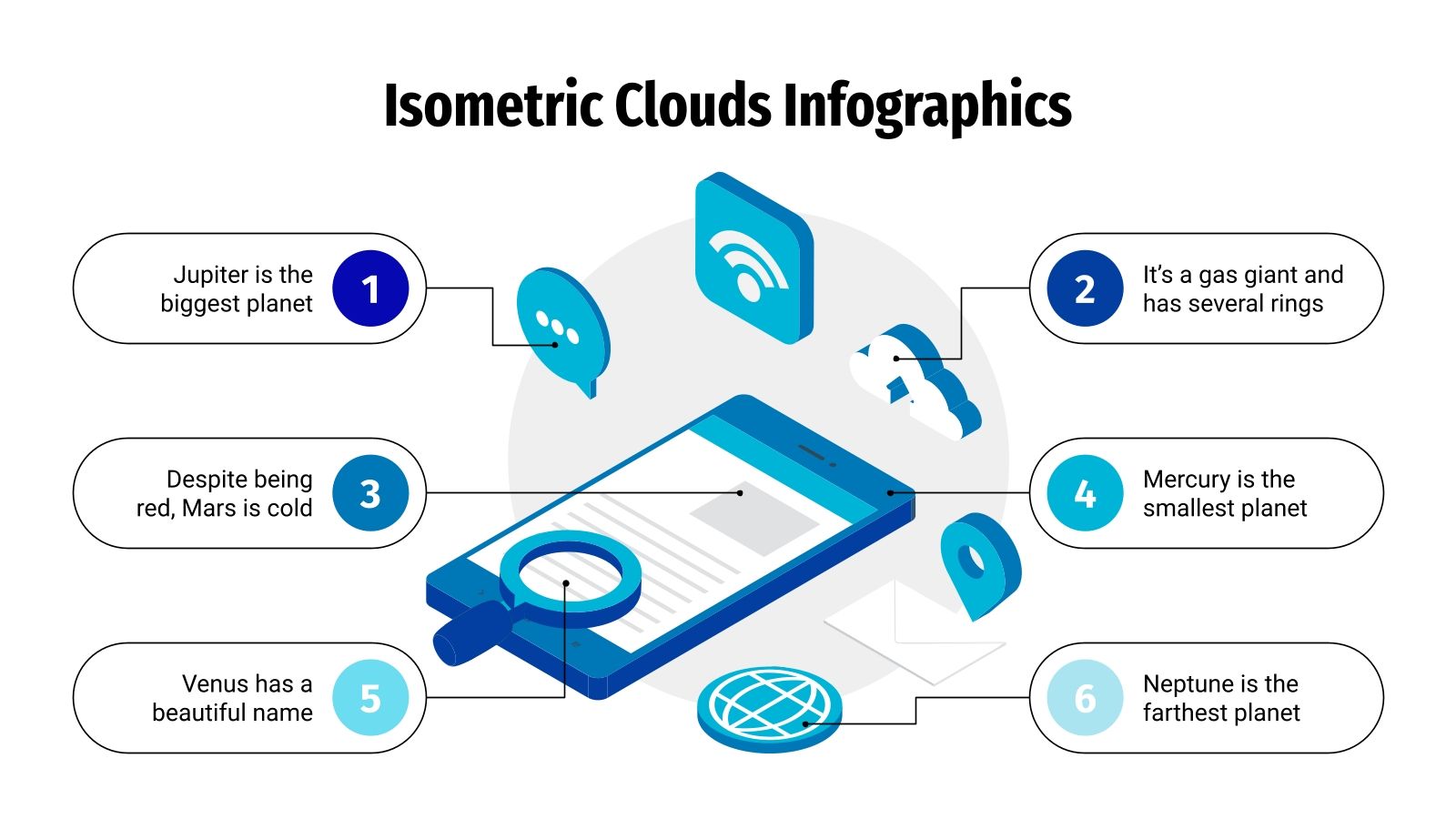 Isometric Clouds Infographics for Google Slides & PowerPoint