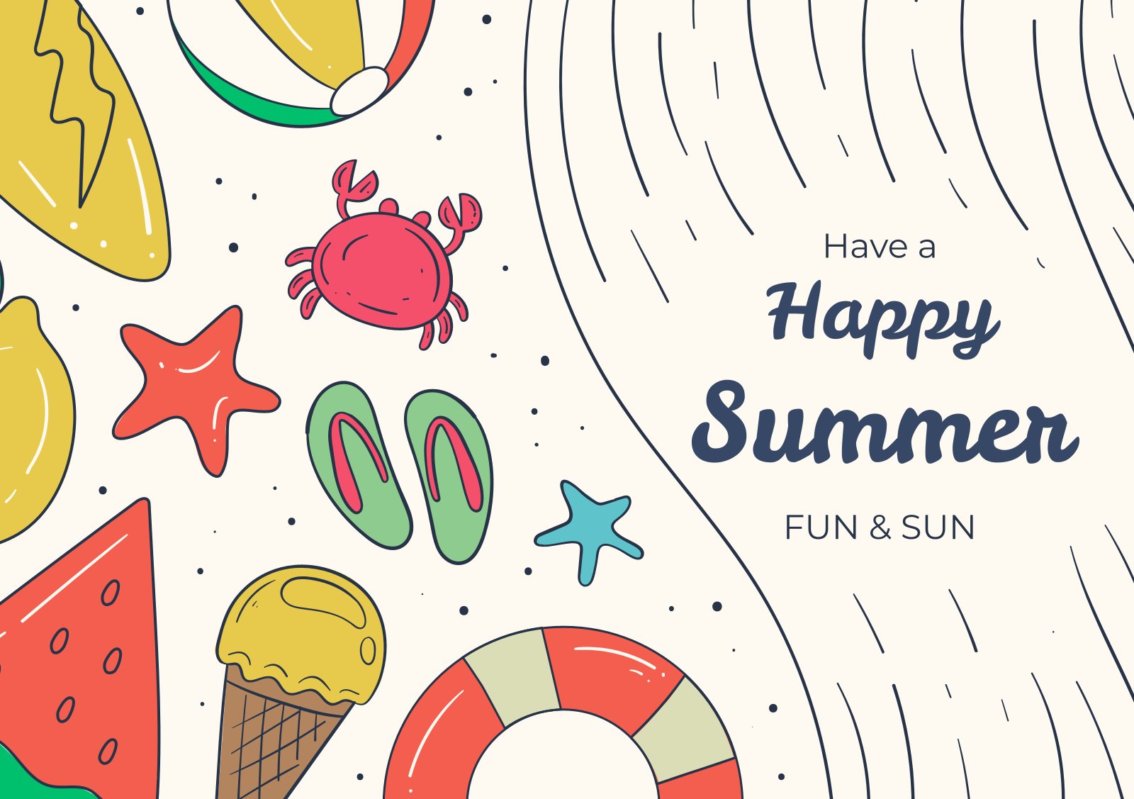 Doodle Greeting Cards Google Slides & PowerPoint template