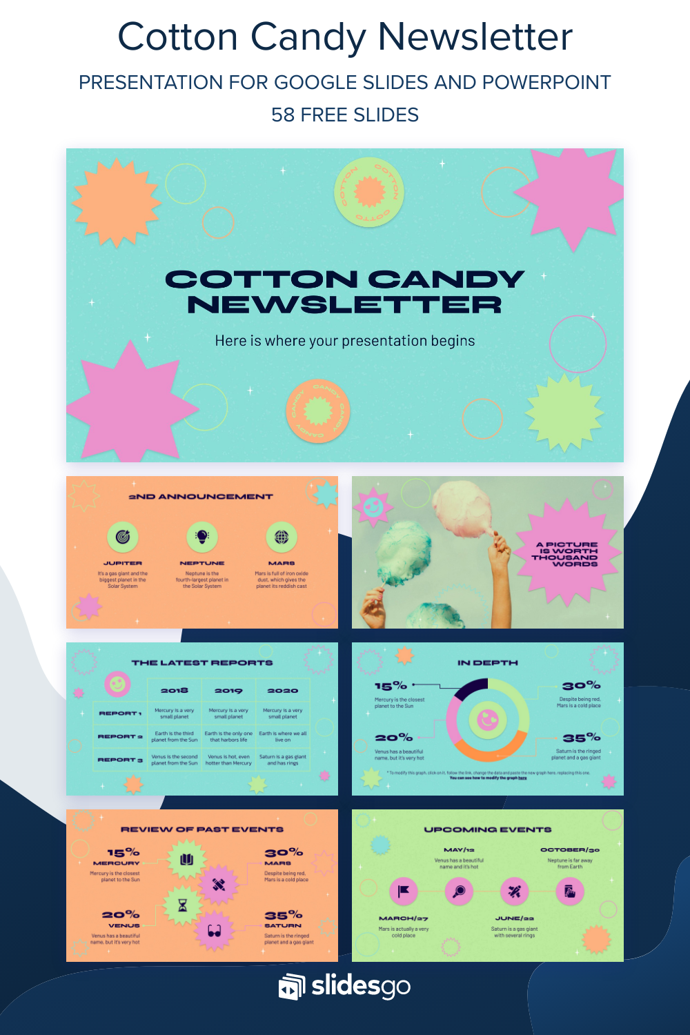 Cotton Candy Newsletter | Google Slides & PowerPoint