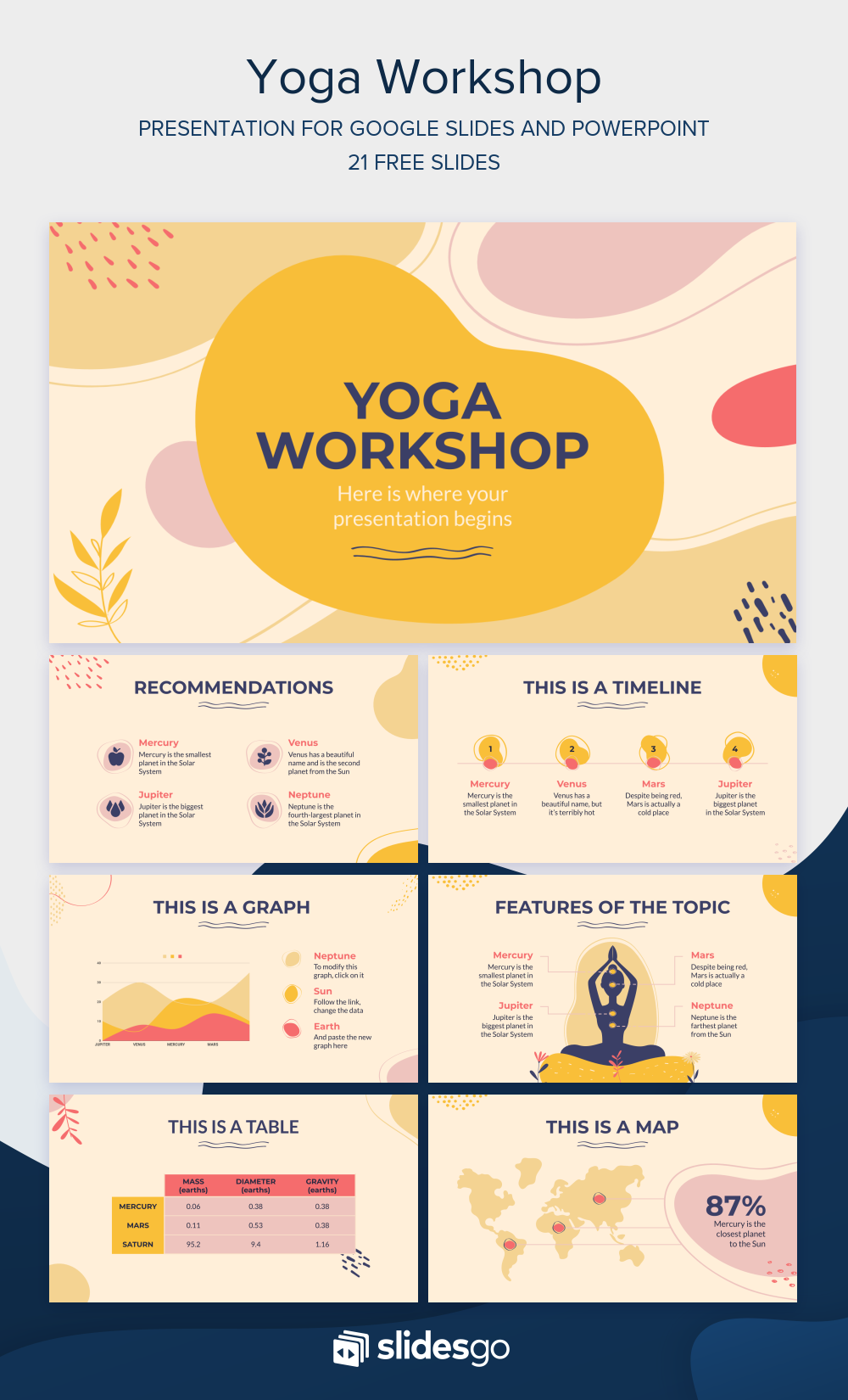 Yoga Workshop Google Slides theme and PowerPoint template