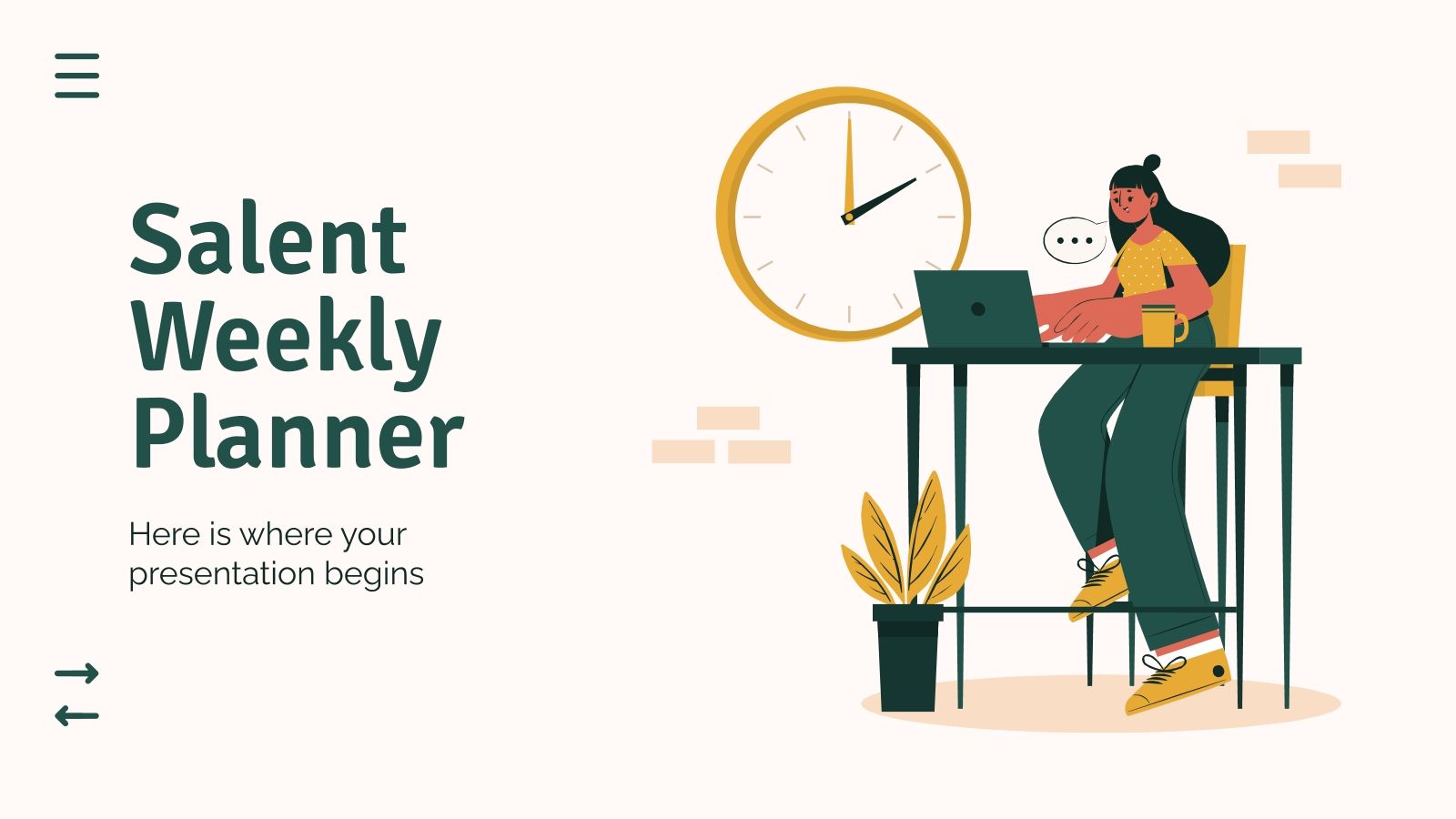 Salent Weekly Planner Google Slides & PowerPoint template