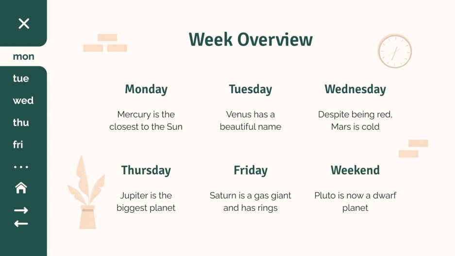 Salent Weekly Planner Google Slides & PowerPoint template