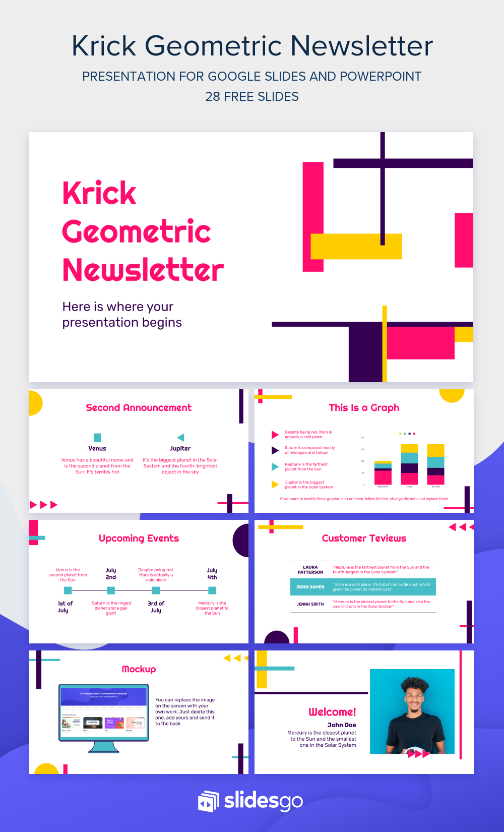 Page 3 | Krick Geometric Newsletter Google Slides & PowerPoint template
