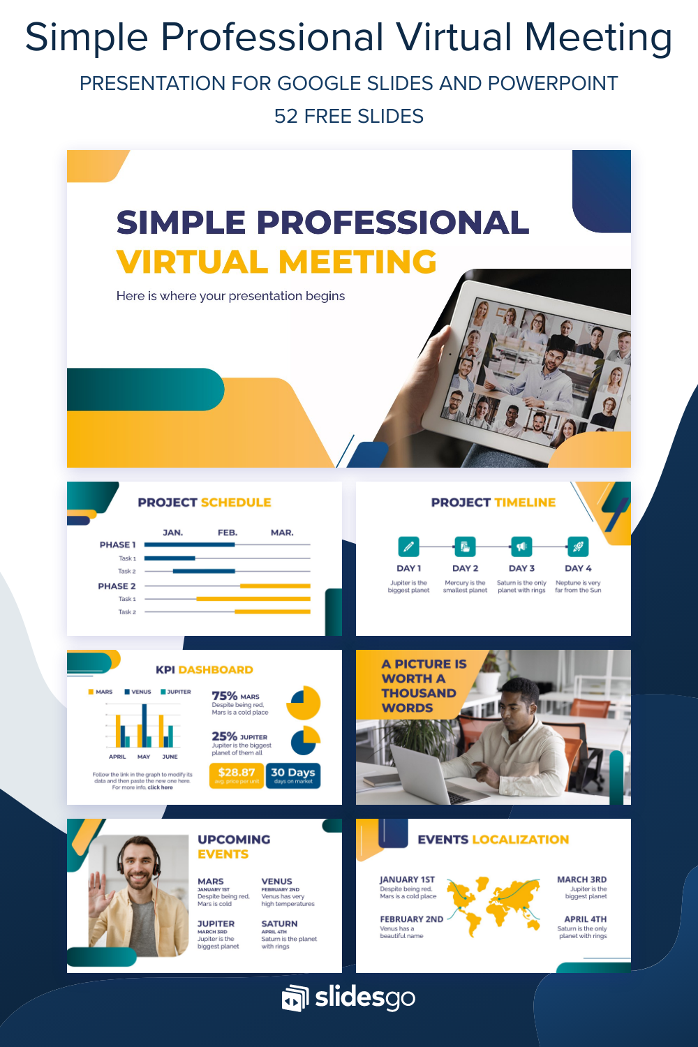 Simple Professional Virtual Meeting | Google Slides & PPT