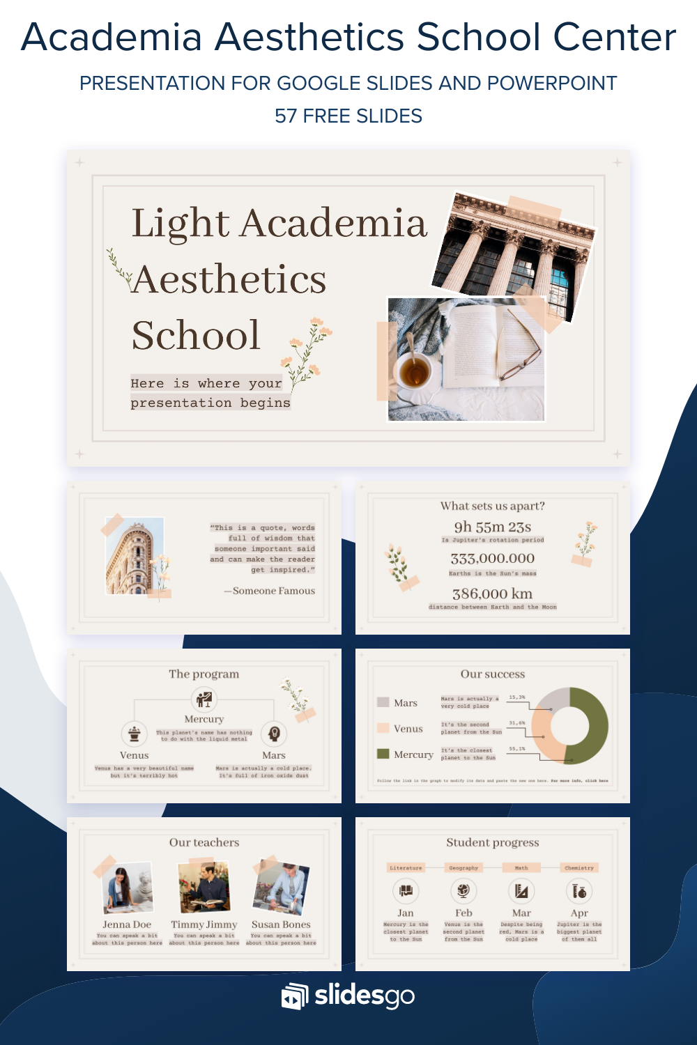 Light Academia Aesthetics School Center | Google Slides & PPT