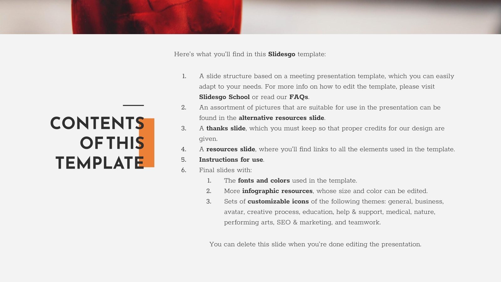 Food & Beverage Meeting Google Slides Theme & PPT Template